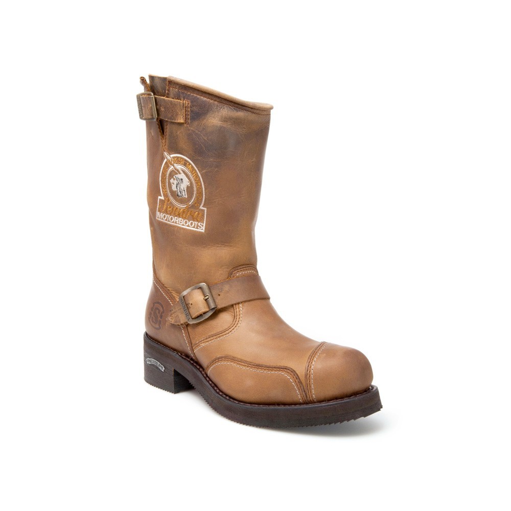 Botas Sendra 3565 Steel Motera para hombre cuero marrón punta de hierro