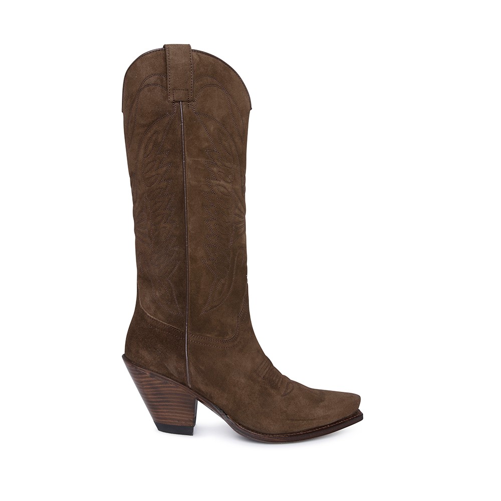 Botas Sendra 7082 Gorka Moda para mujer en serraje marrón y tacón alto