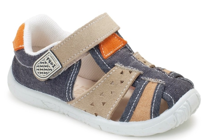 SANDALIA 2 TIRAS MARINO-ARENA VELCRO