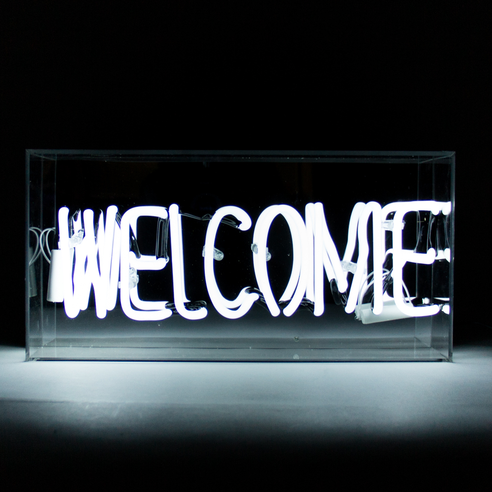 ACRYLIC NEON BOX WELCOME LCM
