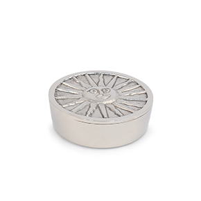 CAJA JOYERO SOL METÁLICO PLATEADO HF