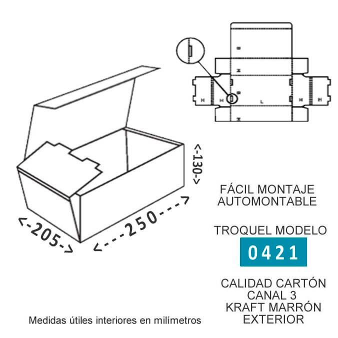 Caja Para Envíos 250x205x130mm I Cajas Para Envíos