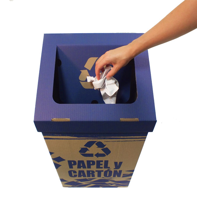 ᐈ Papelera de cartón para reciclaje de papel | Comprar Online