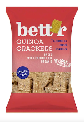 CRACKERS DE QUINOA CURCUMA Y COMINO BIO SIN GLUTEN SIN FRUCTOSA 100 GR ...